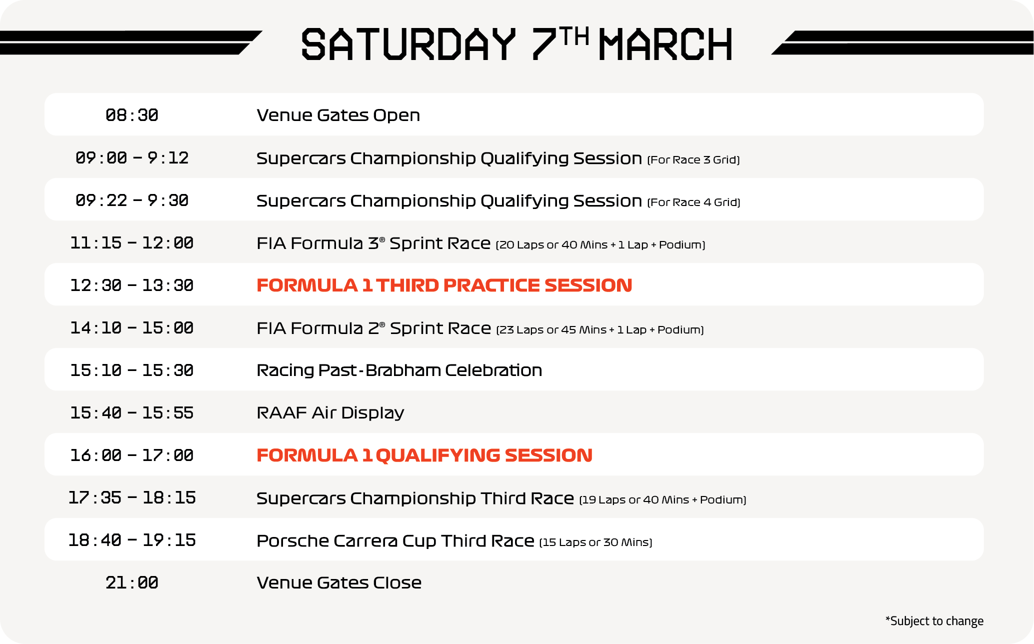 Weekend Schedule | Australian Grand Prix 2026
